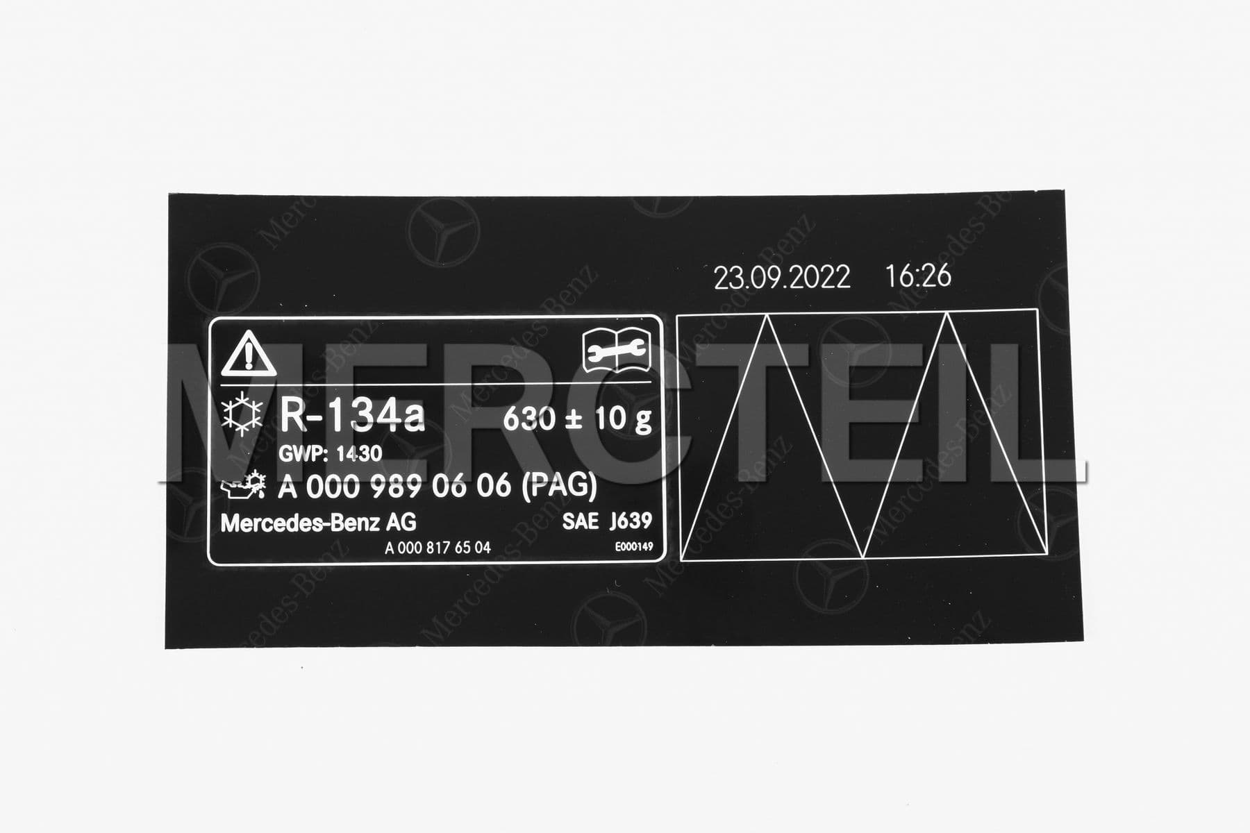 Buy the spare part Mercedes-Benz A0008176504 information label