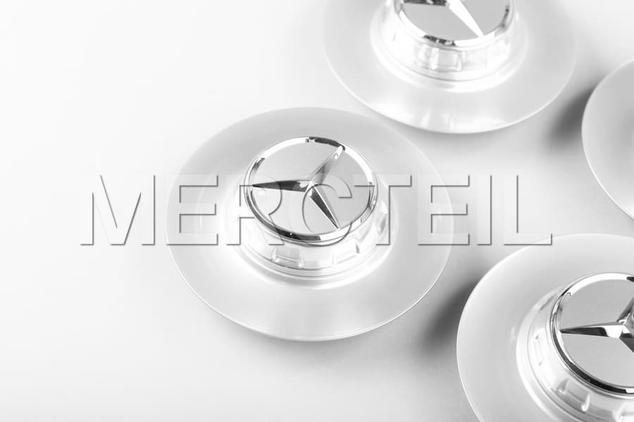 AMG Center Caps Silver Genuine Mercedes AMG