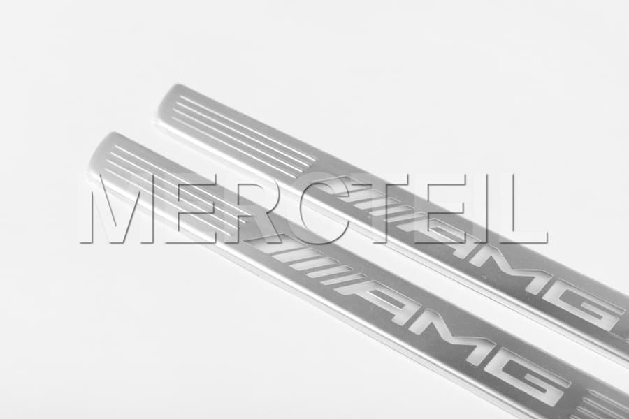 AMG Silver Exchangeable Covers for Illuminated Rear Door Sills Genuine ...