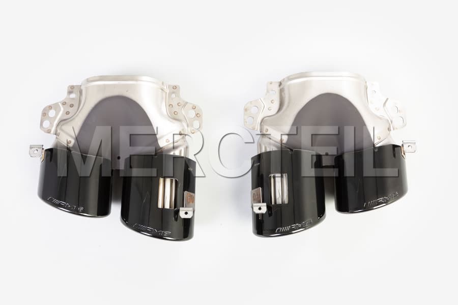 Black Exhaust Tailpipe Covers 45s AMG Look Kit CX118 W177 H247 Genuine ...