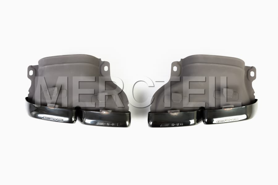 Black Chrome Exhaust Tips AMG 63 Model Set Genuine Mercedes-AMG ...