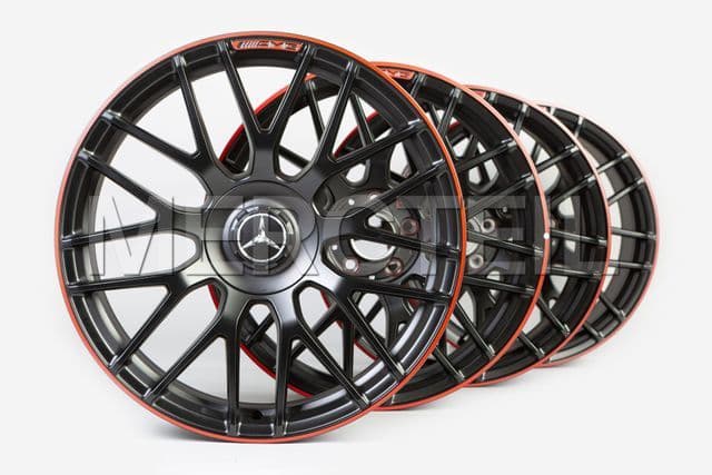AMG Black Wheel Hubcaps Genuine Mercedes AMG A00040022009283