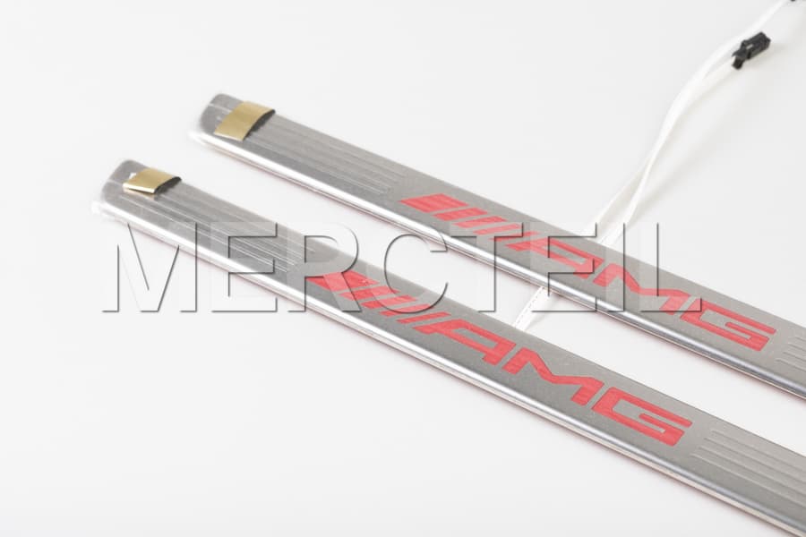 GLE 55 Edition AMG Interchangeable Illuminated Door Sill Covers Red ...