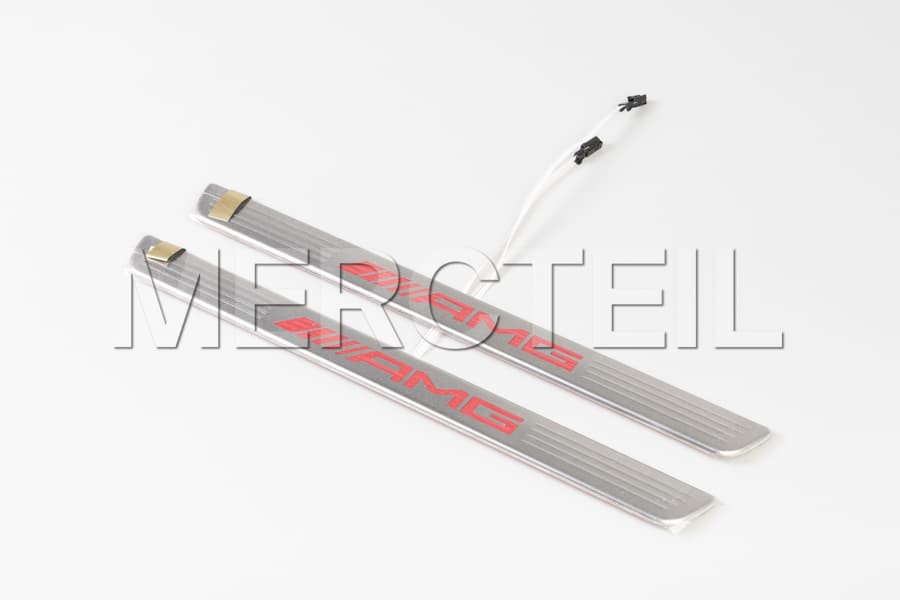 GLE 55 Edition AMG Interchangeable Illuminated Door Sill Covers Red ...