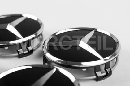 Center Wheel Hub Covers Star Black Genuine Mercedes-Benz B66470200