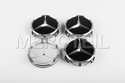 Center Wheel Hub Covers Star Black Genuine Mercedes-Benz B66470200