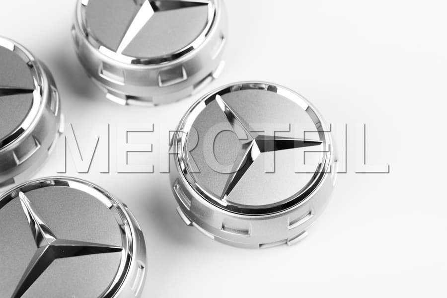 Wheel Hubcaps Center Lock Design Gray Genuine Mercedes-Benz A00040009009790
