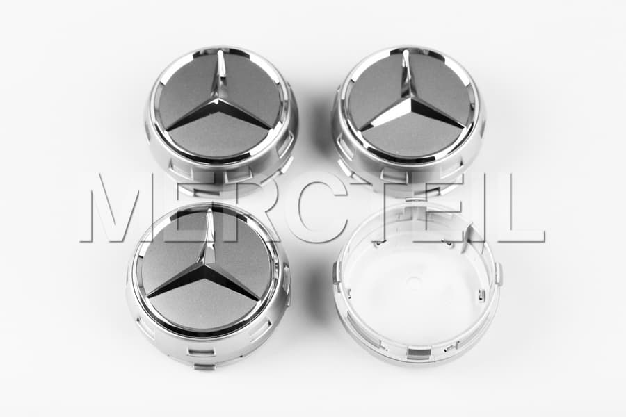 Wheel Hubcaps Center Lock Design Gray Genuine Mercedes-Benz A00040009009790