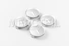 Mercedes-Benz Hubcaps Kit Recessed Star Colored in Silver Matte Genuine ...