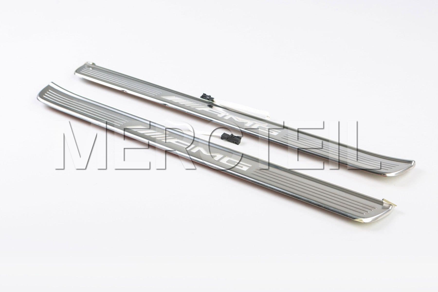 S Class Front Doors Illuminated AMG Sill Covers Genuine Mercedes AMG