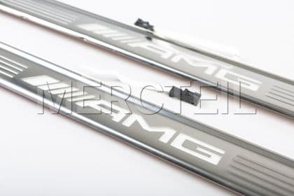 S Class Front Doors Illuminated AMG Sill Covers Genuine Mercedes AMG