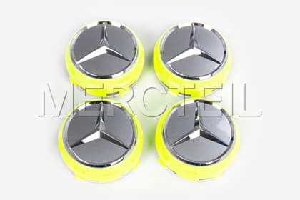 AMG Center Wheel Hubcaps Colored in Yellow Genuine Mercedes AMG ...